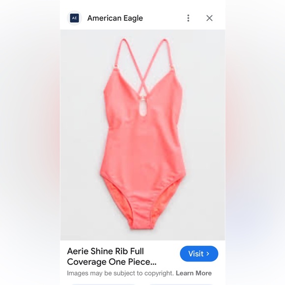 aerie | Swim | Aerie Shine Rib Full Coverage Piece Swimsuit Pink ...